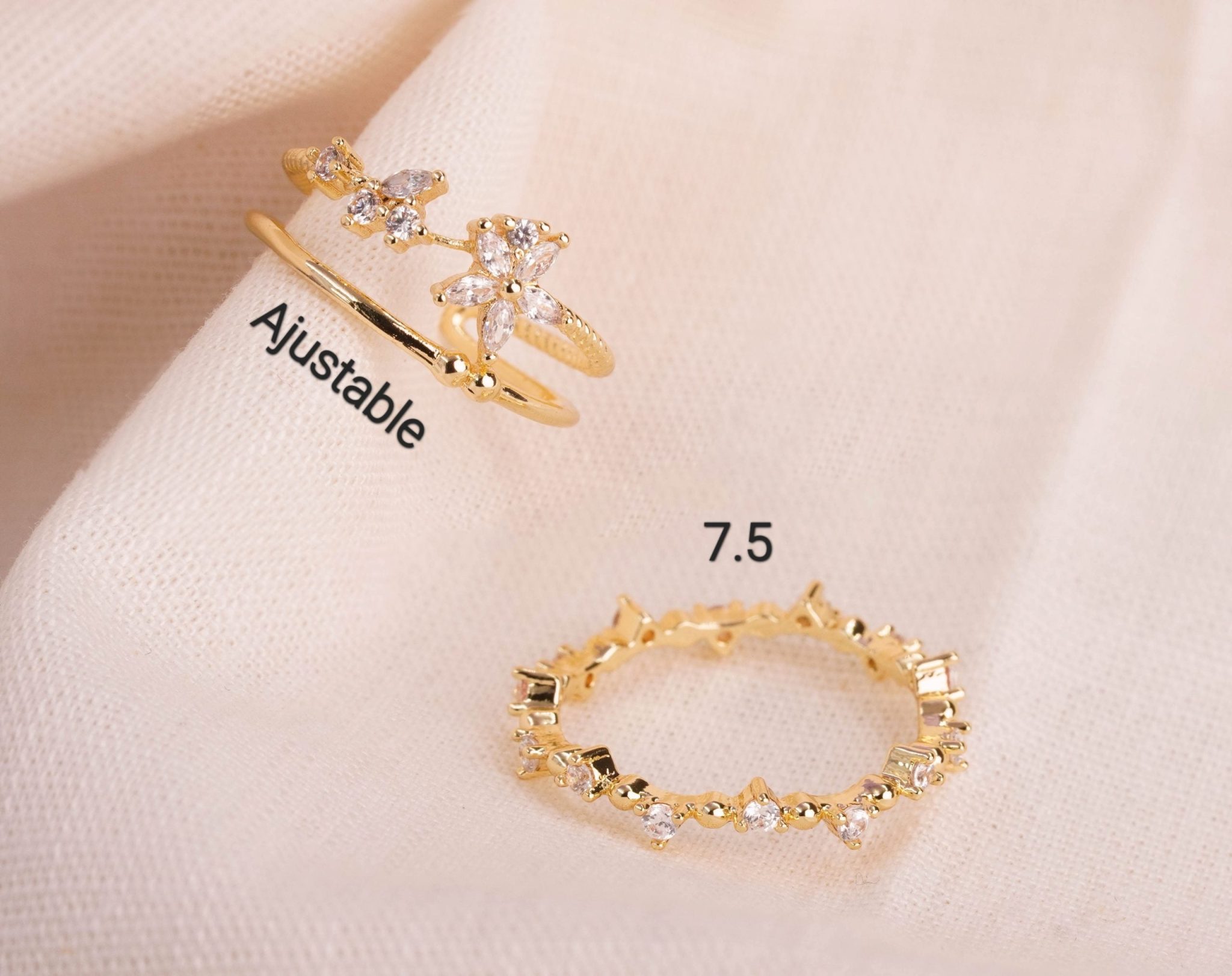 Set X 2 Anillos Jazmín Dorados Ref: J069 - Sublime Tentación